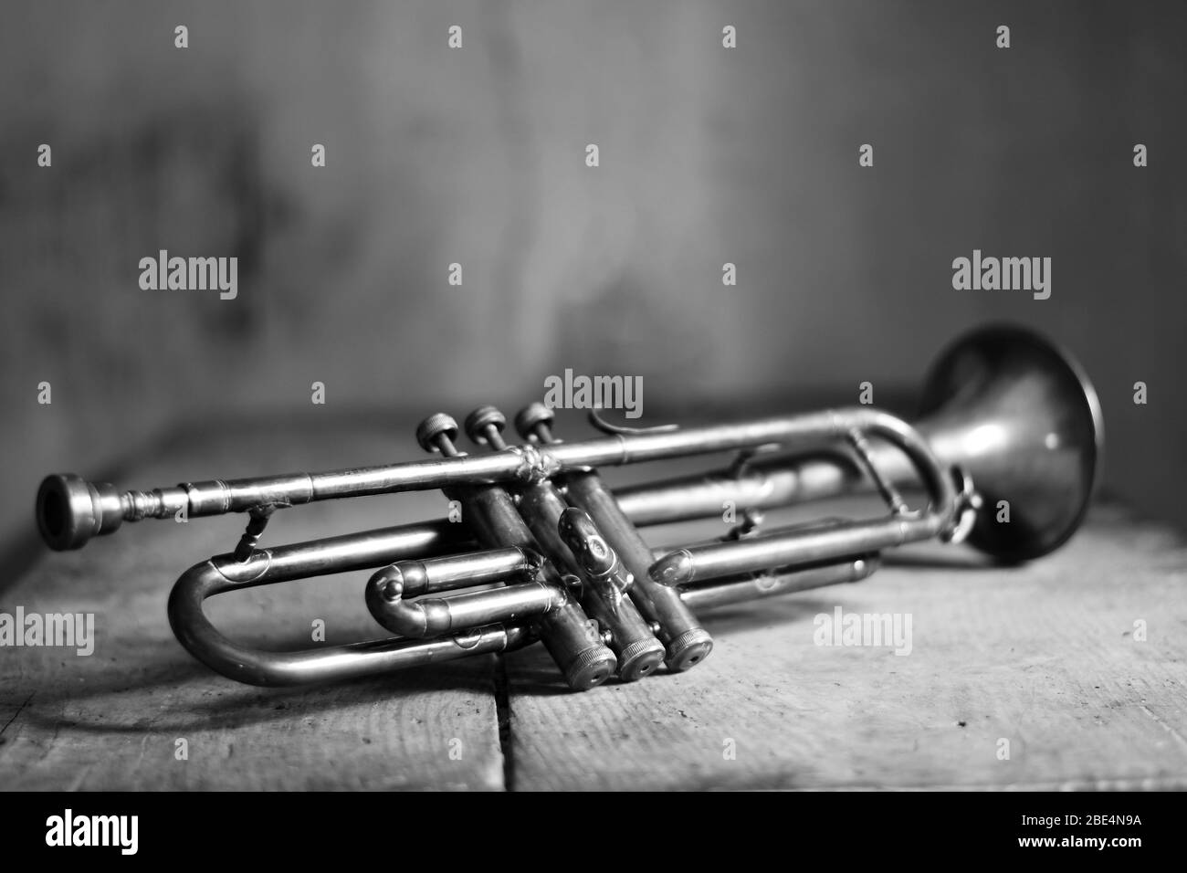 Old trumpet player Black and White Stock Photos & Images - Alamy