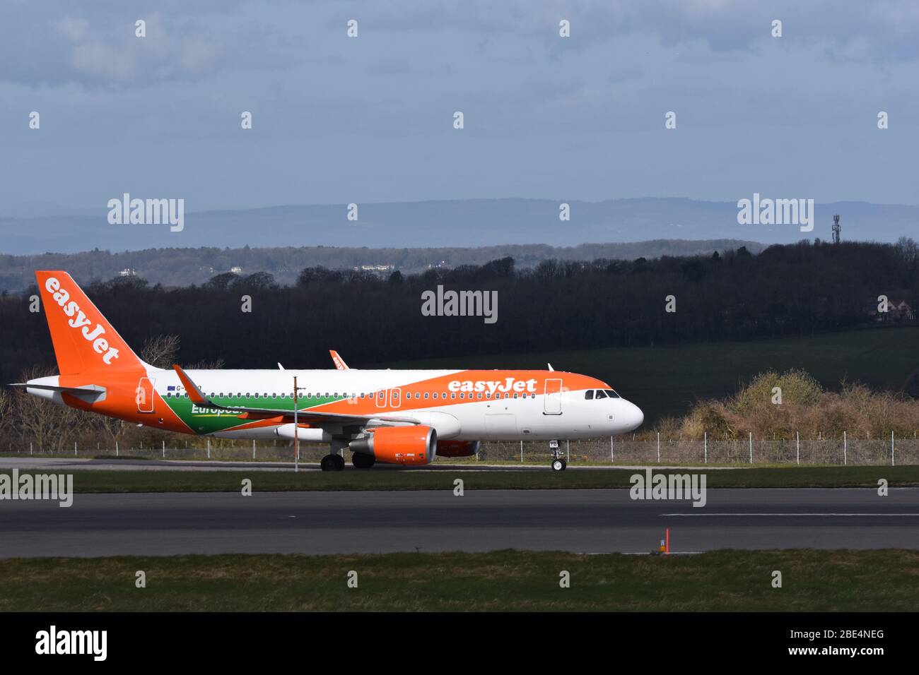An easyJet AIRBUS A320-200 aeroplane on the ground at Lulsgate, Bristol ...