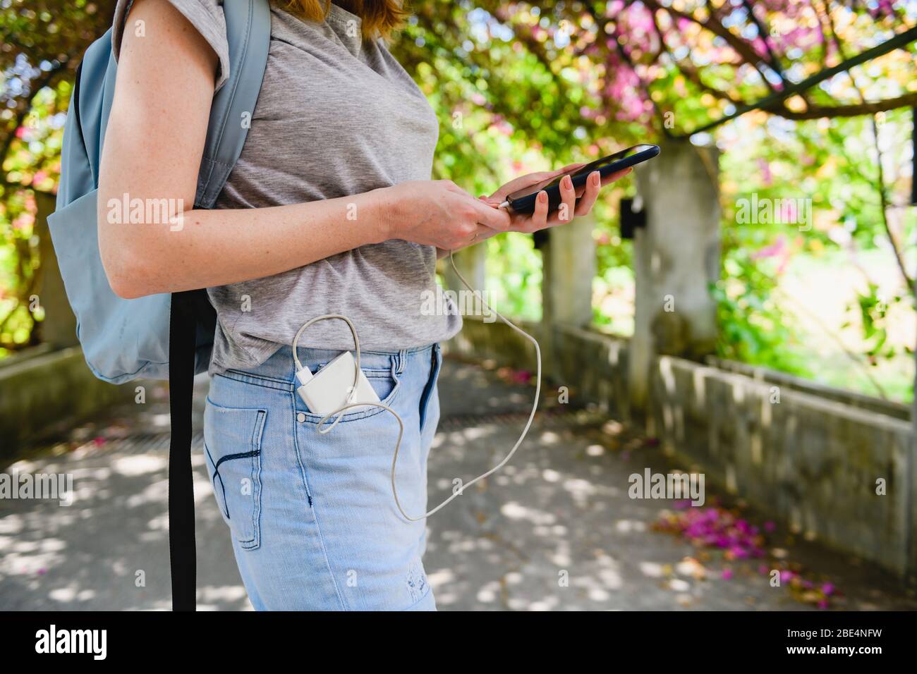 Phone charger backpack hi-res stock photography and images - Alamy