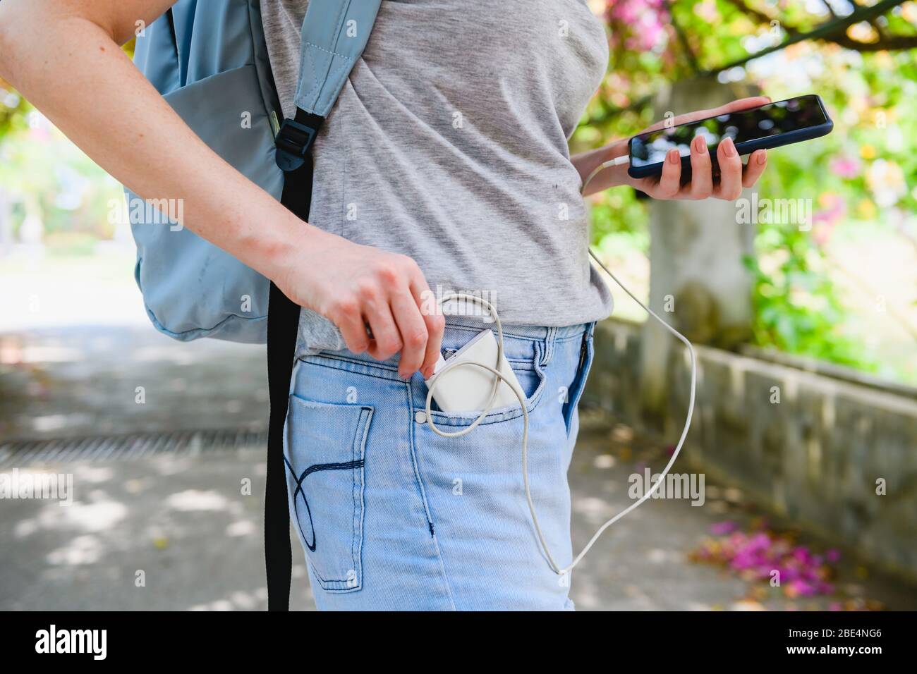 Phone charger backpack hi-res stock photography and images - Alamy