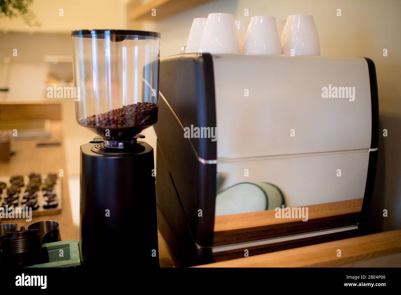 Process of preparation of coffee, a closeup Stock Photo - Alamy