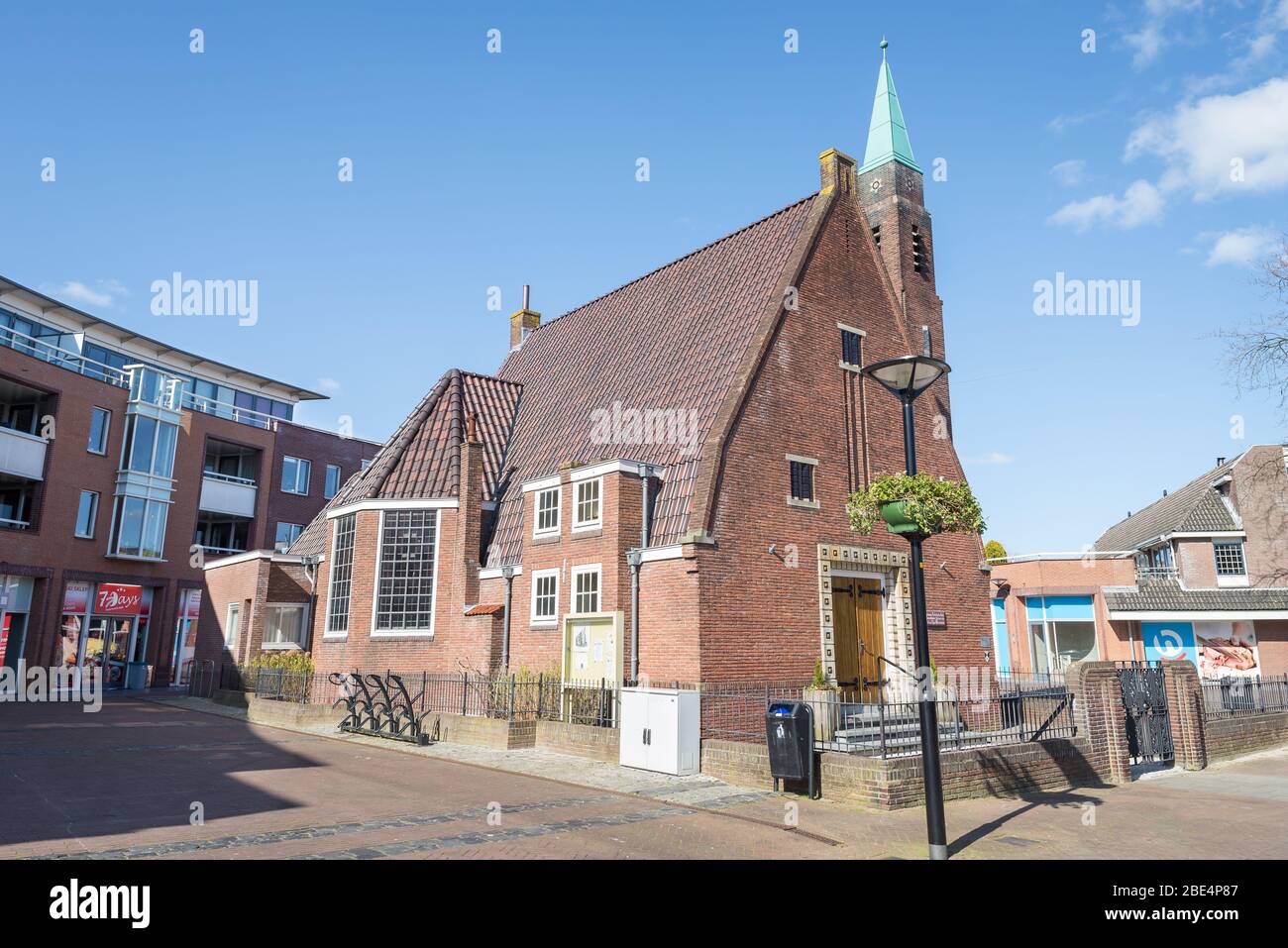 Small liberal protestant church in the town of Boskoop, Holland Stock ...