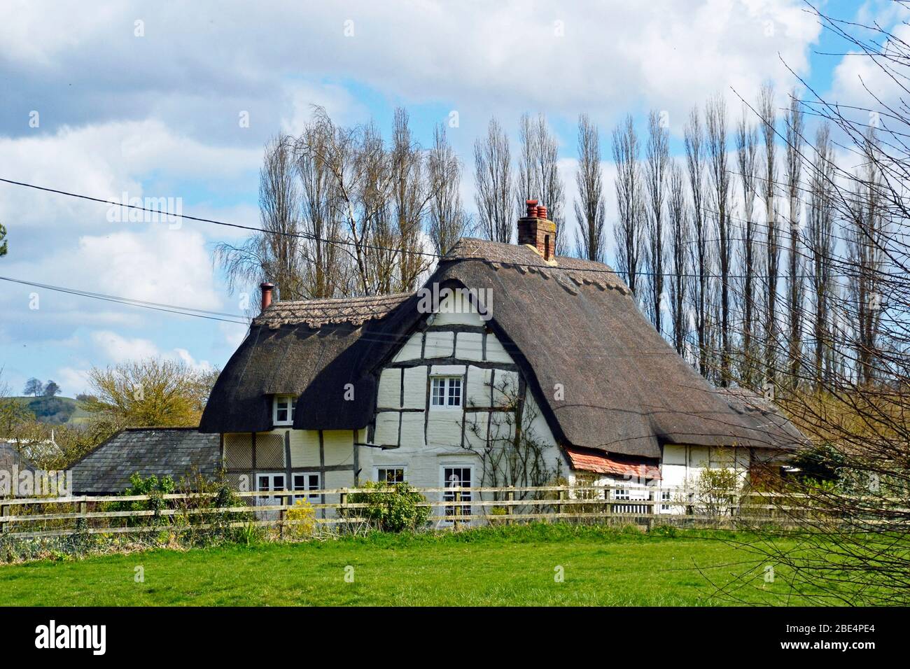Timber framed thatched cottage in Meadle, Buckinghamshire, UK Stock ...