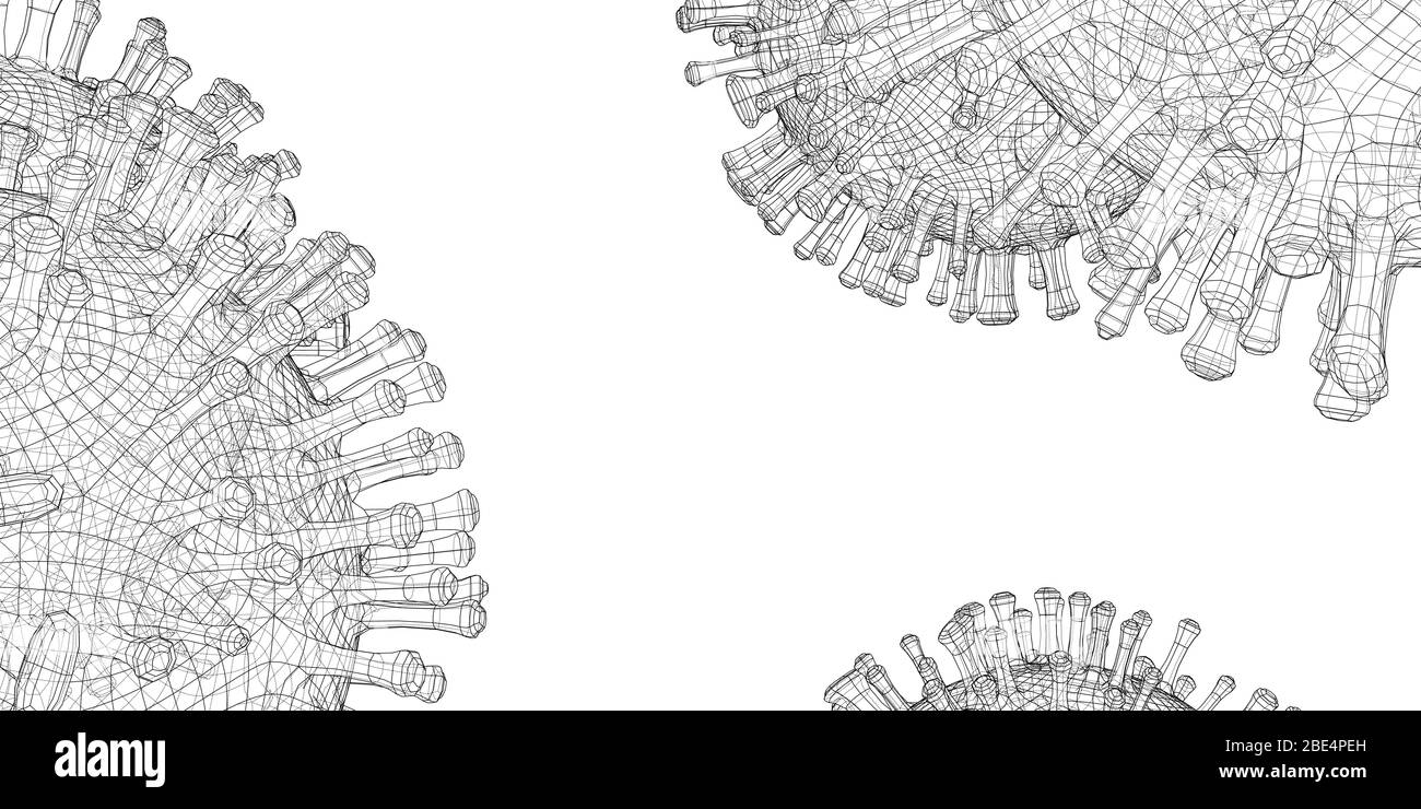 Vector wire-frame model of a virus Stock Vector Image & Art - Alamy