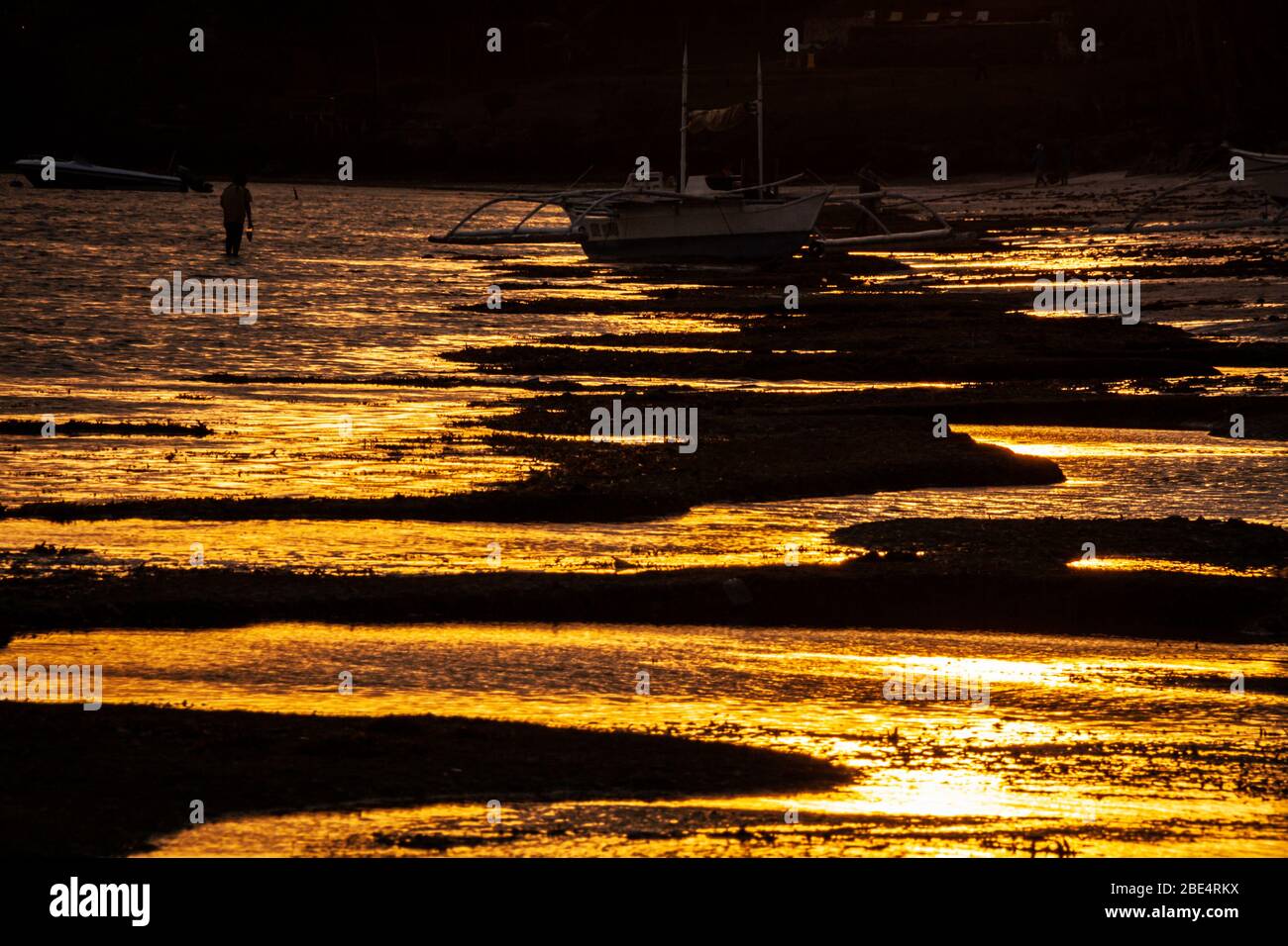 Beautiful sunset at a beach in Bohol Island, Phillippines Stock Photo ...
