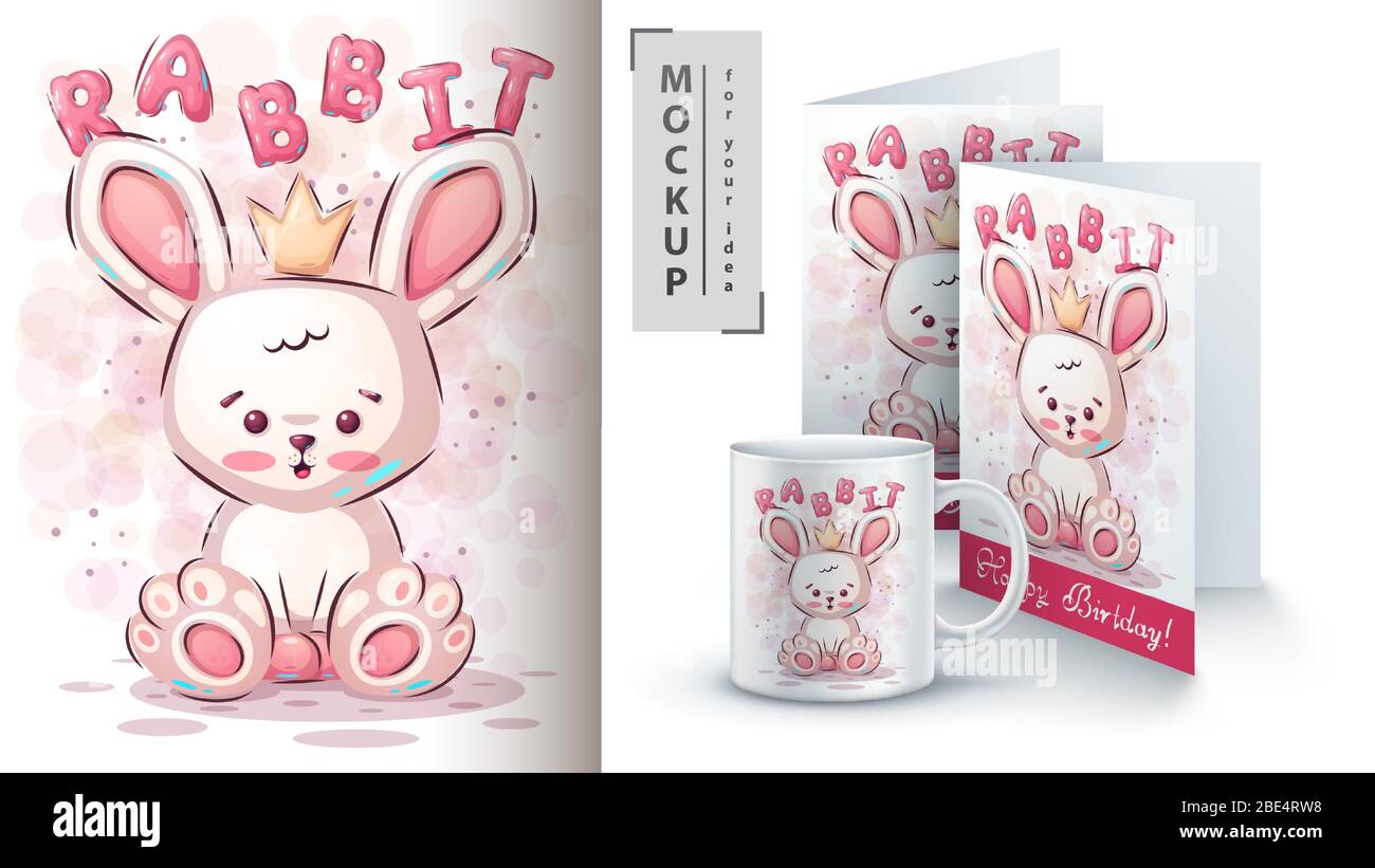 Teddy rabbit poster and merchandising Stock Vector Image & Art - Alamy