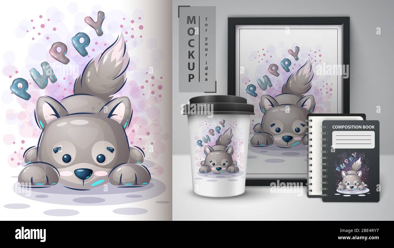 Puppy dog poster and merchandising Stock Vector Image & Art - Alamy