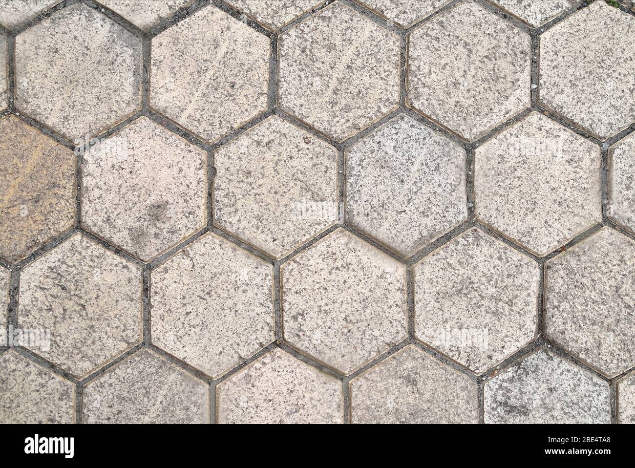 hexagonal paving slabs gray correct configuration background. structure ...
