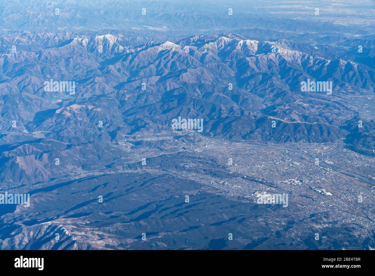 Aerial view of Tanzawa Mountains, Minamiashigara City, Kaisei-machi ...
