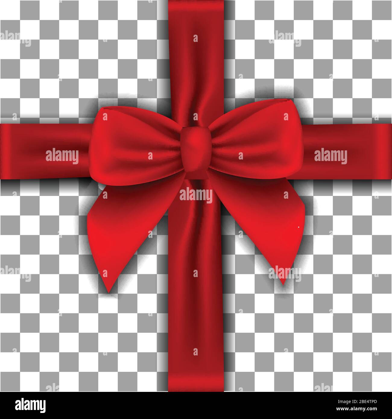 Realistic red bow isolated on white background, Vector Illustration ...