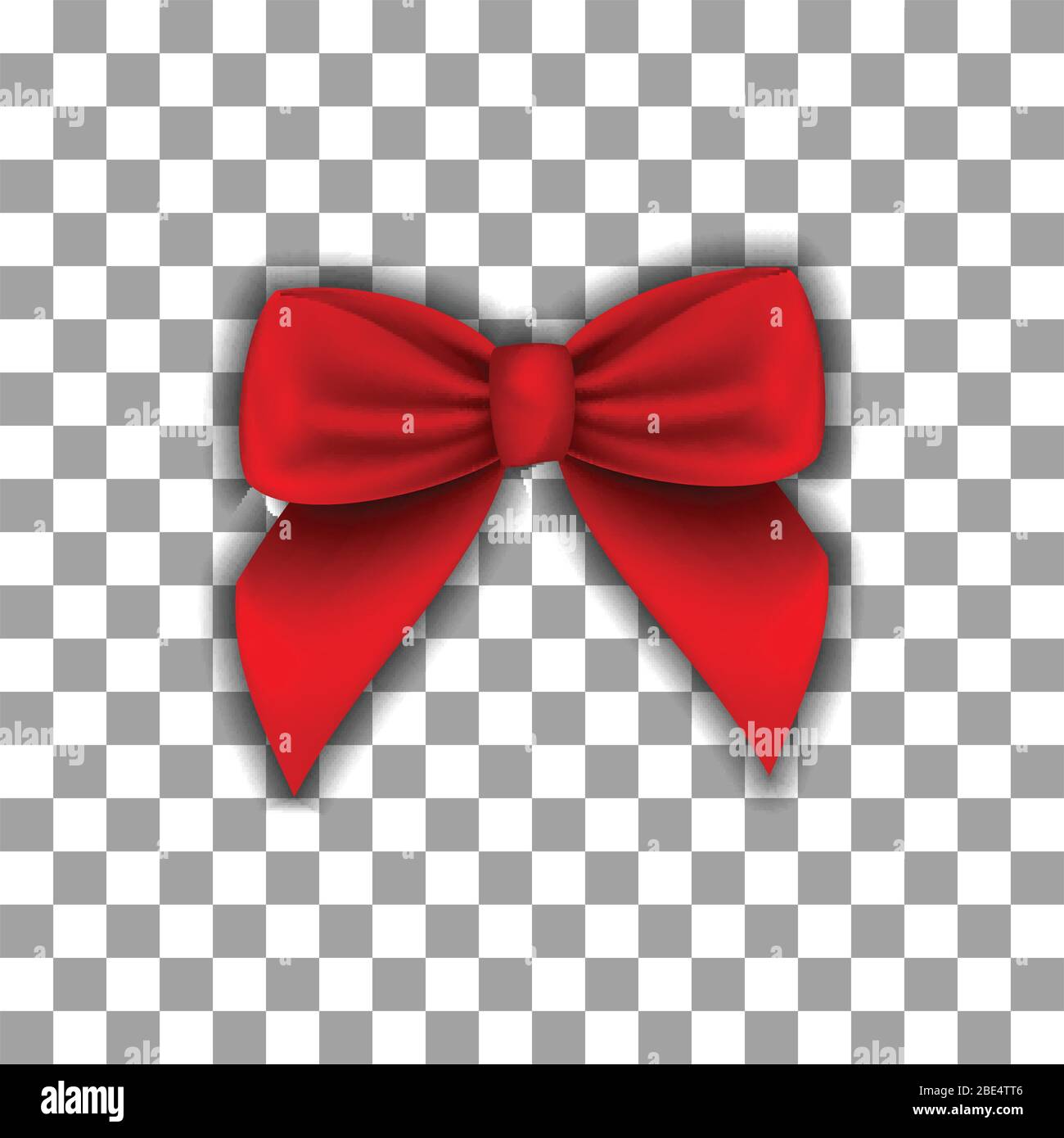 Realistic red bow isolated on white background, Vector Illustration ...