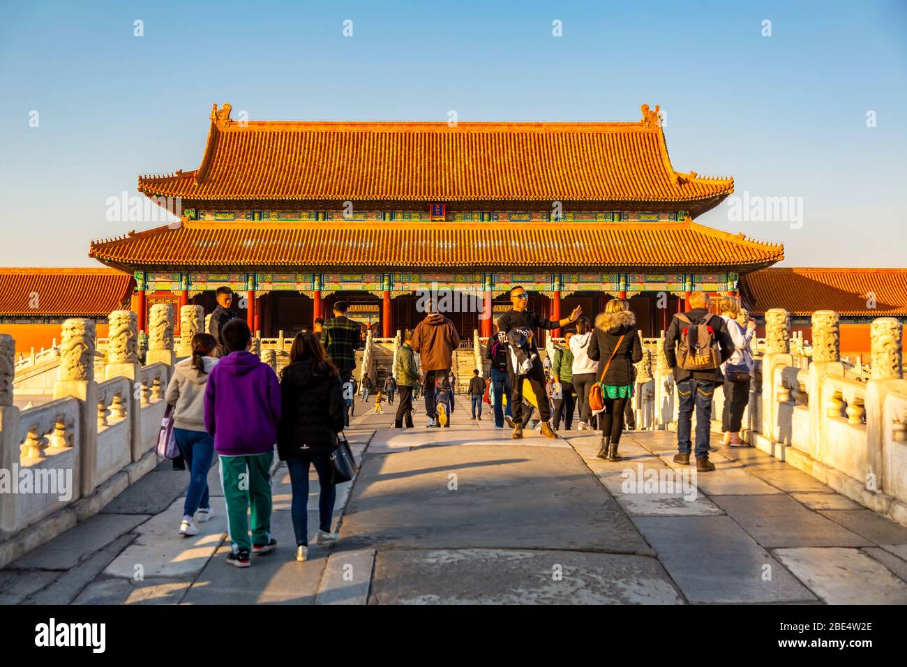 View inside the Forbidden City at sunset, Beijing, Xicheng, People's ...