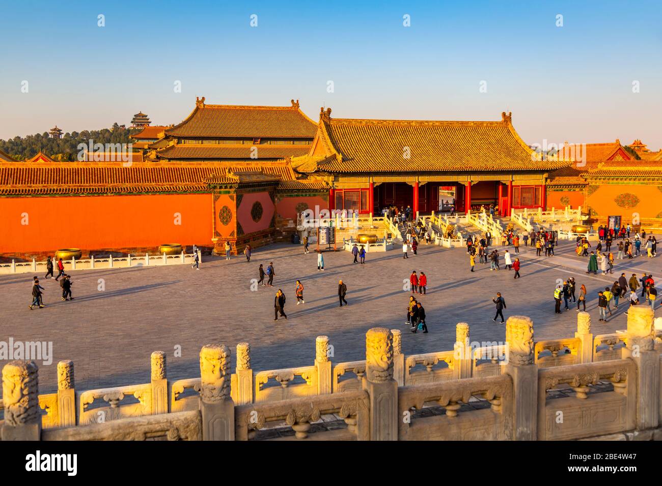 View inside the Forbidden City at sunset, Beijing, Xicheng, People's ...