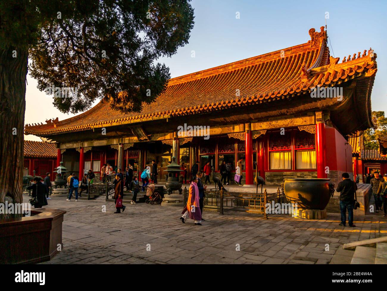 View inside the Forbidden City at sunset, Beijing, Xicheng, People's ...