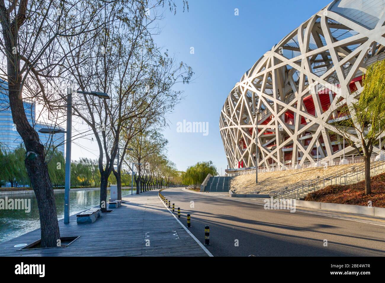 View of the National Stadium 'Bird's Nest' Olympic Green, Beijing ...