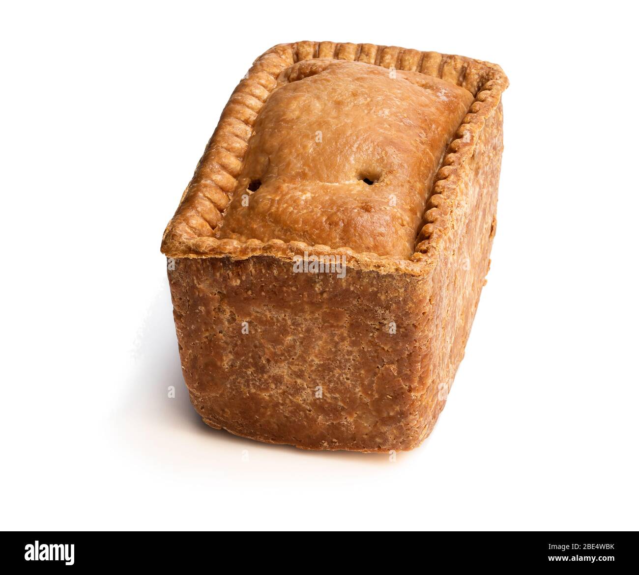 Traditional English savoury gala egg pork pie isolated on white Stock ...