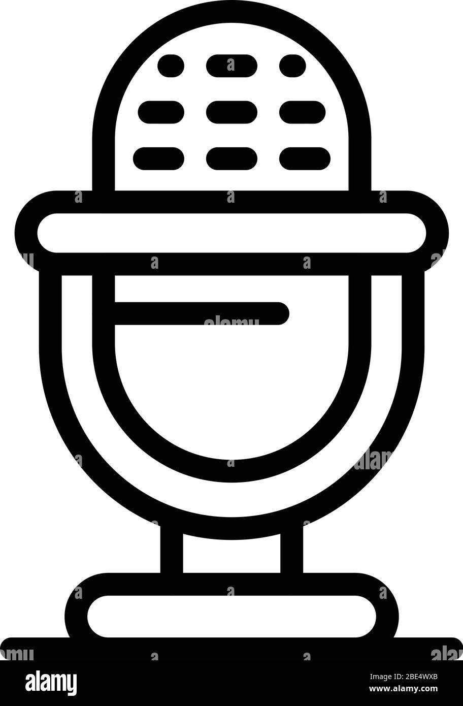 Retro microphone icon, outline style Stock Vector Image & Art - Alamy