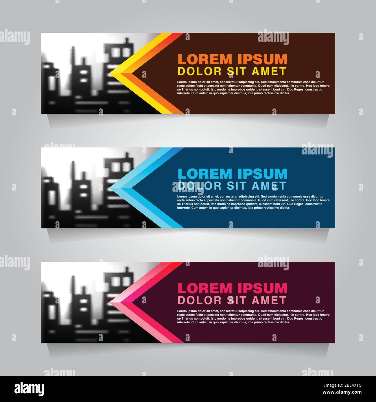 Set Horizontal Web banner. Building town brochure. Vector Illustration ... Set Horizontal Web banner. Building town brochure. Vector Illustration ...