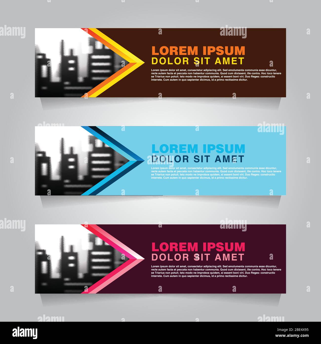 Set Horizontal Web banner. Building town brochure. Vector Illustration ...