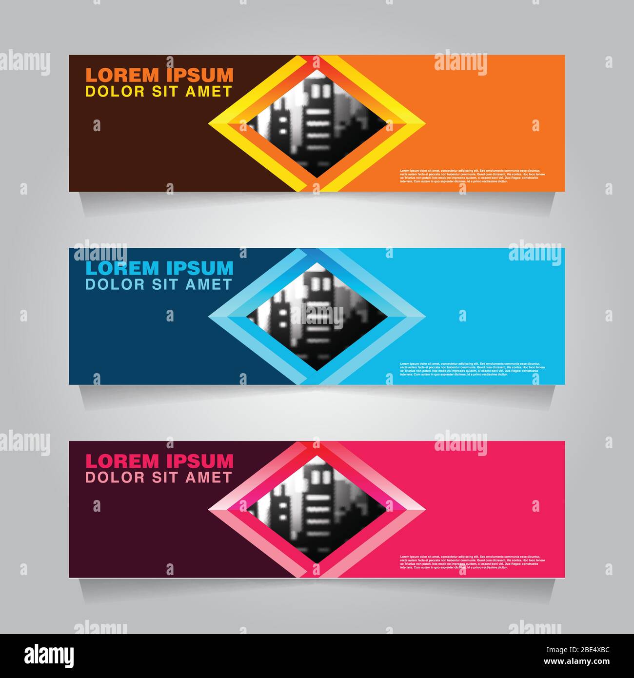 Set Horizontal Web banner. Building town brochure. Vector Illustration ...