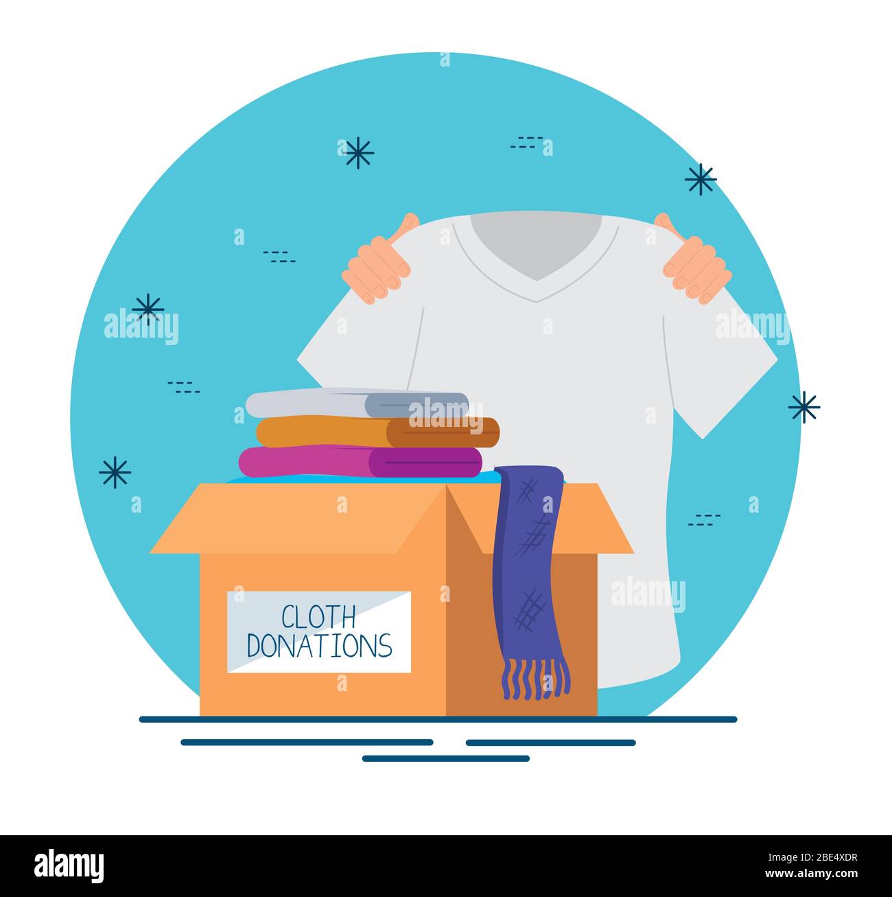 charity donation box with clothing Stock Vector Image & Art - Alamy