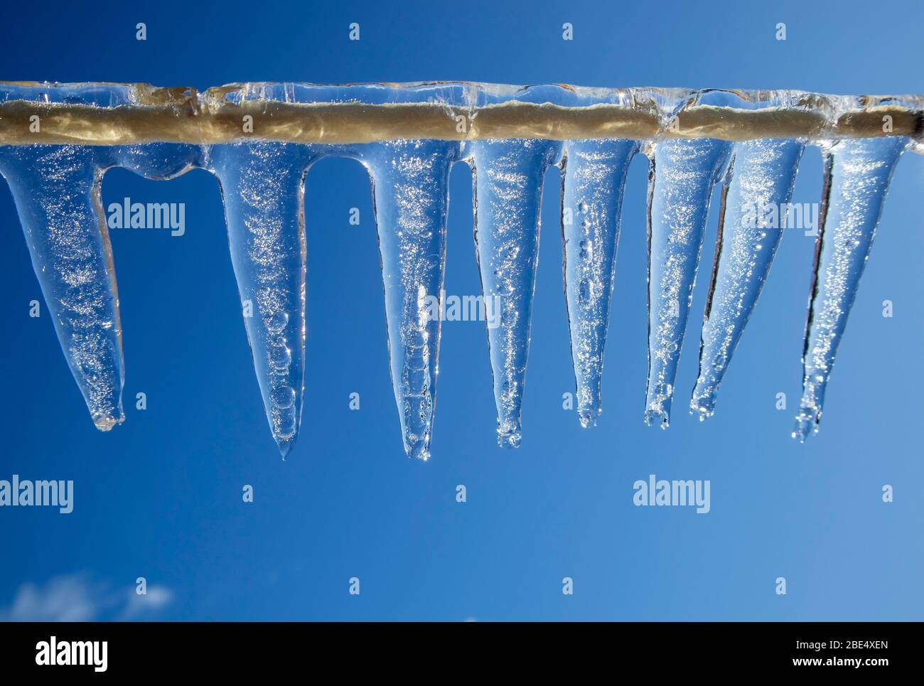 Icicle dripping against blue hi-res stock photography and images - Alamy