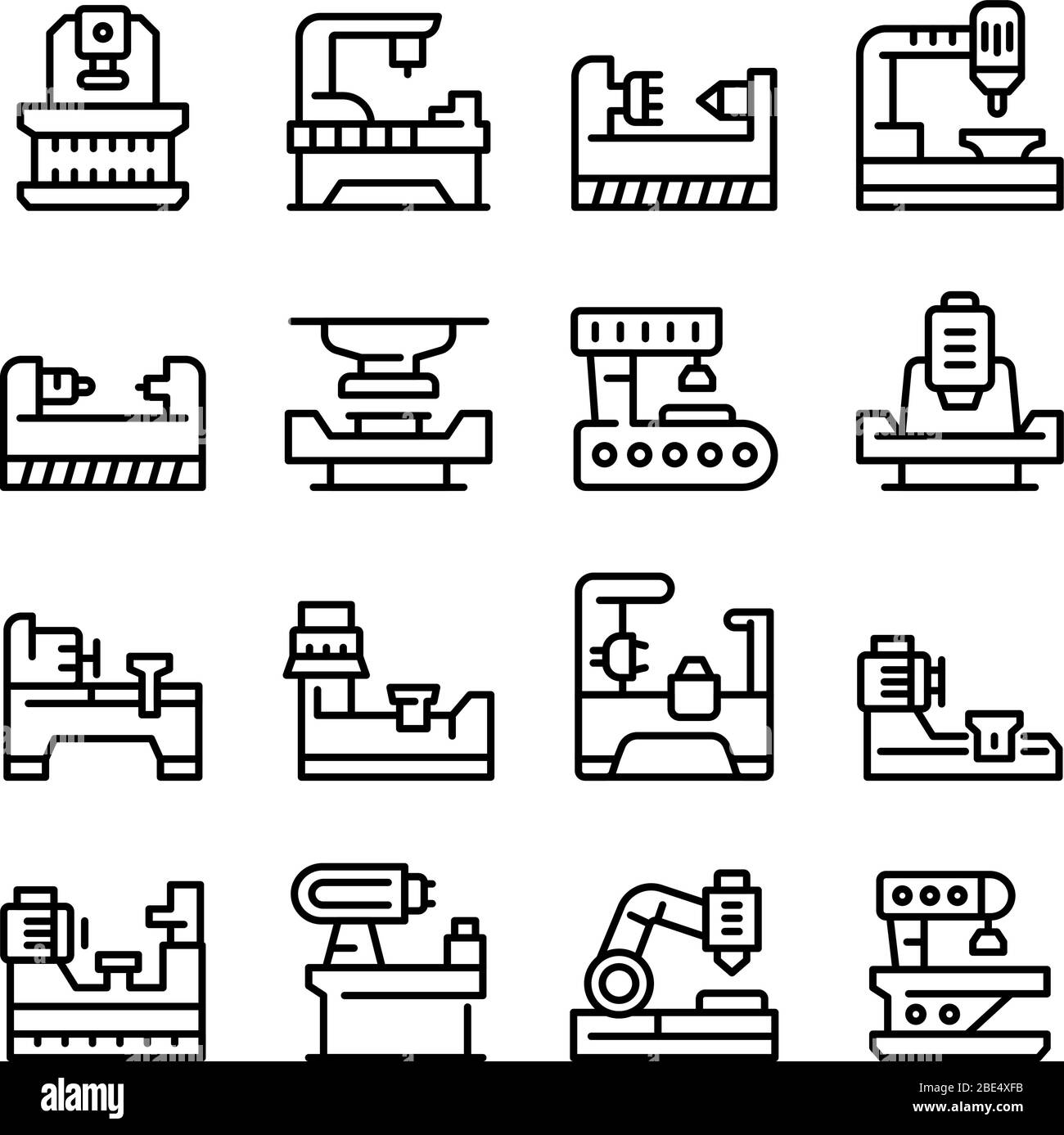 Lathe icons set, outline style Stock Vector Image & Art - Alamy