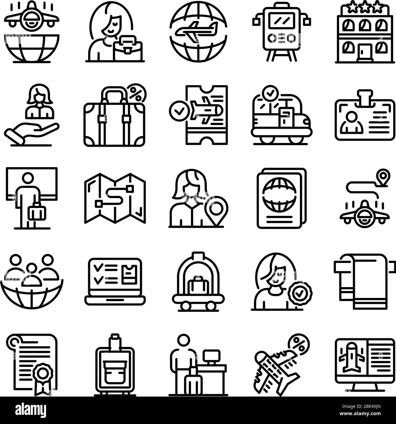 Tourism manager icons set, outline style Stock Vector Image & Art - Alamy