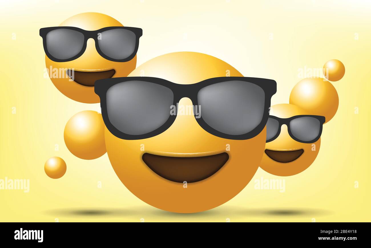 Set Realistic, Emoji Emoticon. Vector Illustration Stock Vector Image ...