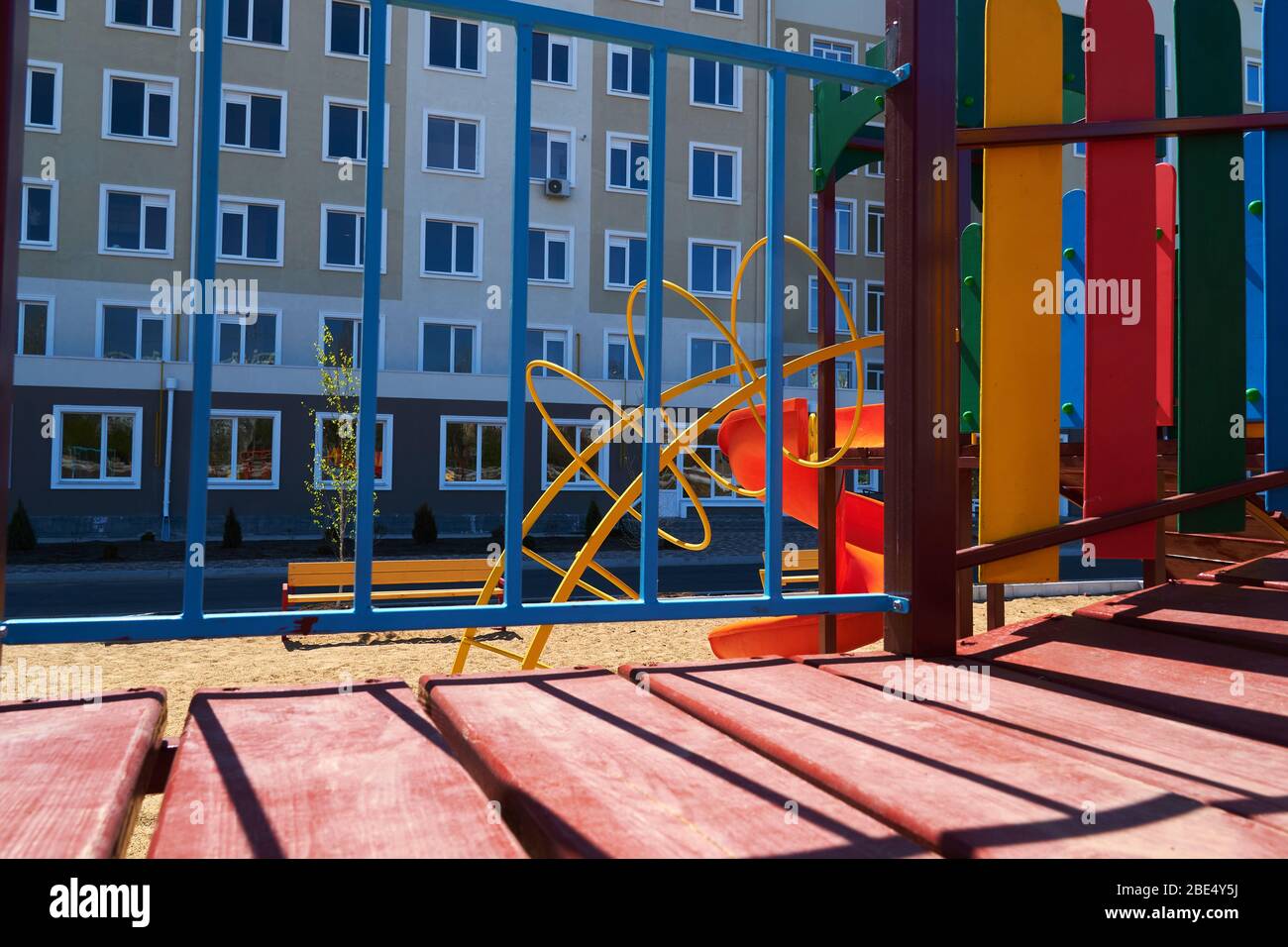 Urban residential infrastructure without people - children's playground ...