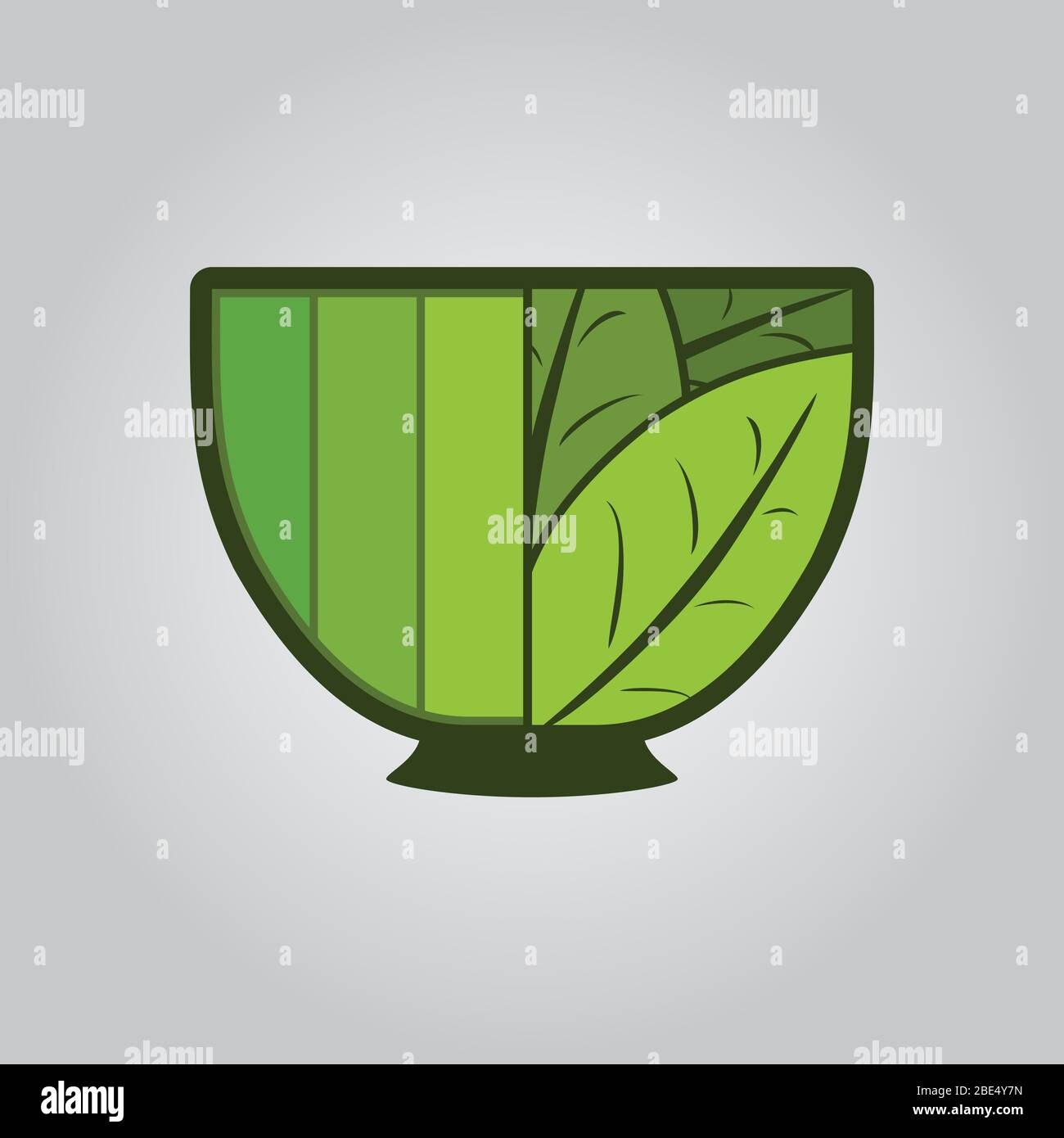 Pan, Jar or bowl and leaf healthy logo vector illustration Stock Vector ...