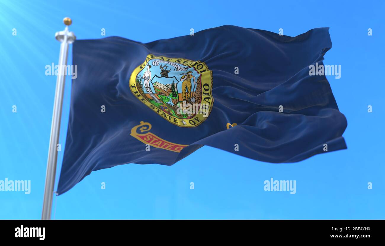 Flag of Idaho state, northwestern region of the United States Stock ...