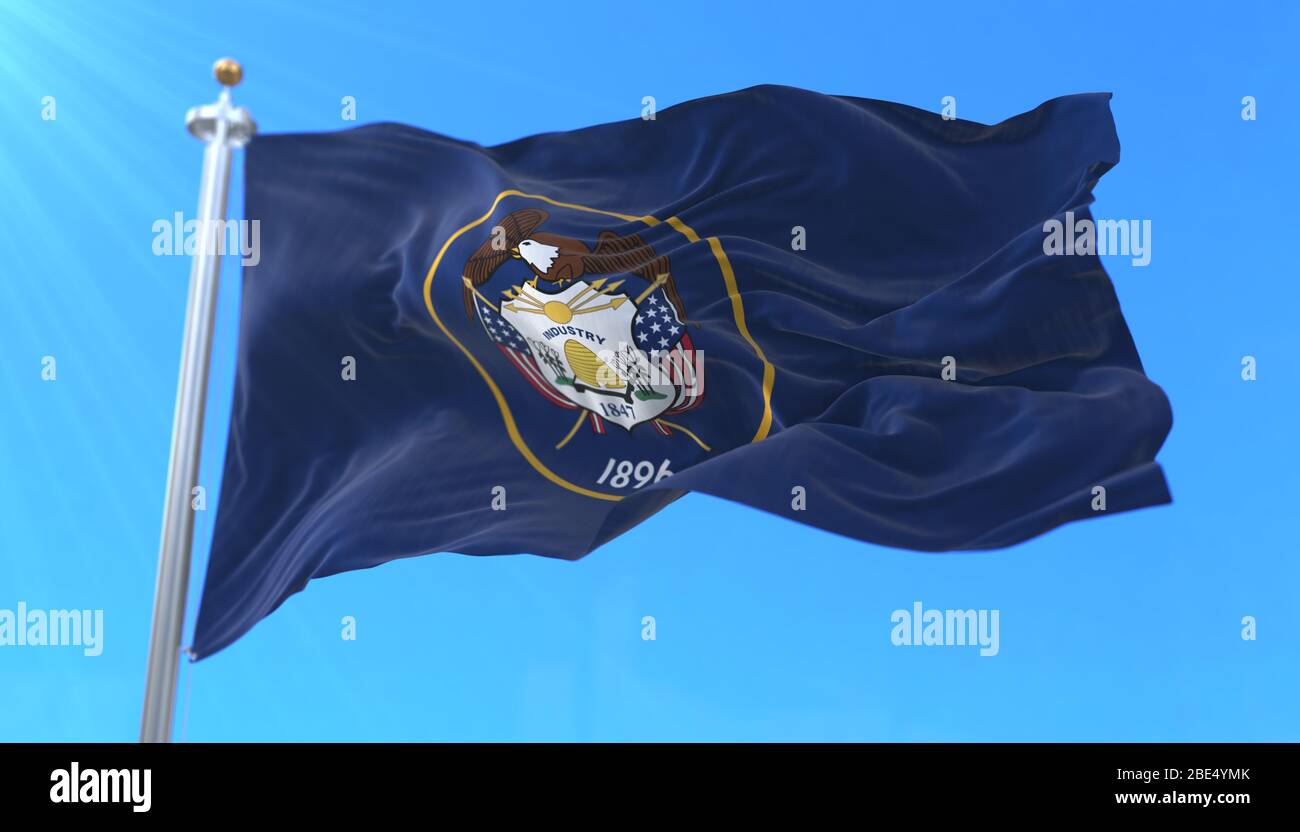 Flag of Utah state, region of the United States Stock Photo - Alamy