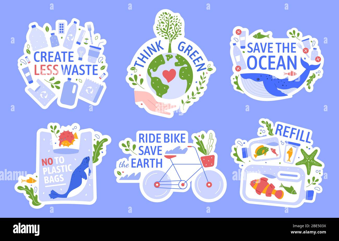 Ecology protecting. Save the environment, zero waste, save the ocean ...