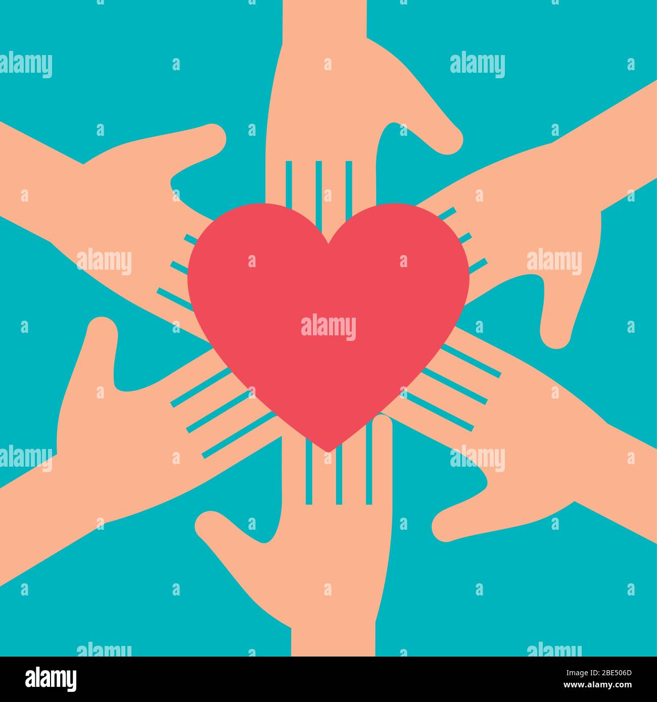 hands with heart symbol of charity donation Stock Vector Image & Art ...