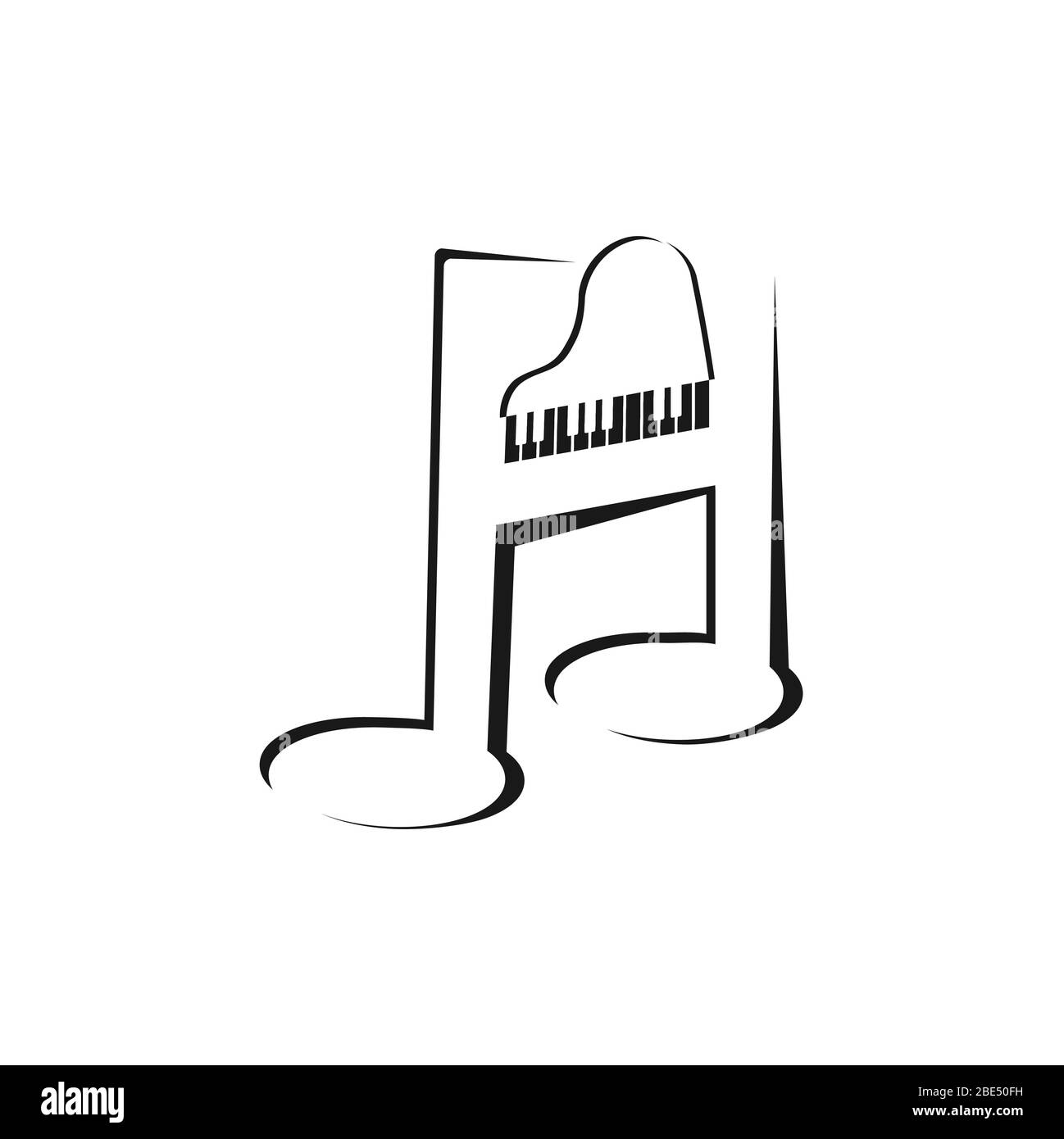 Piano Instrument Logo Design .vector illustration Stock Vector Image ...
