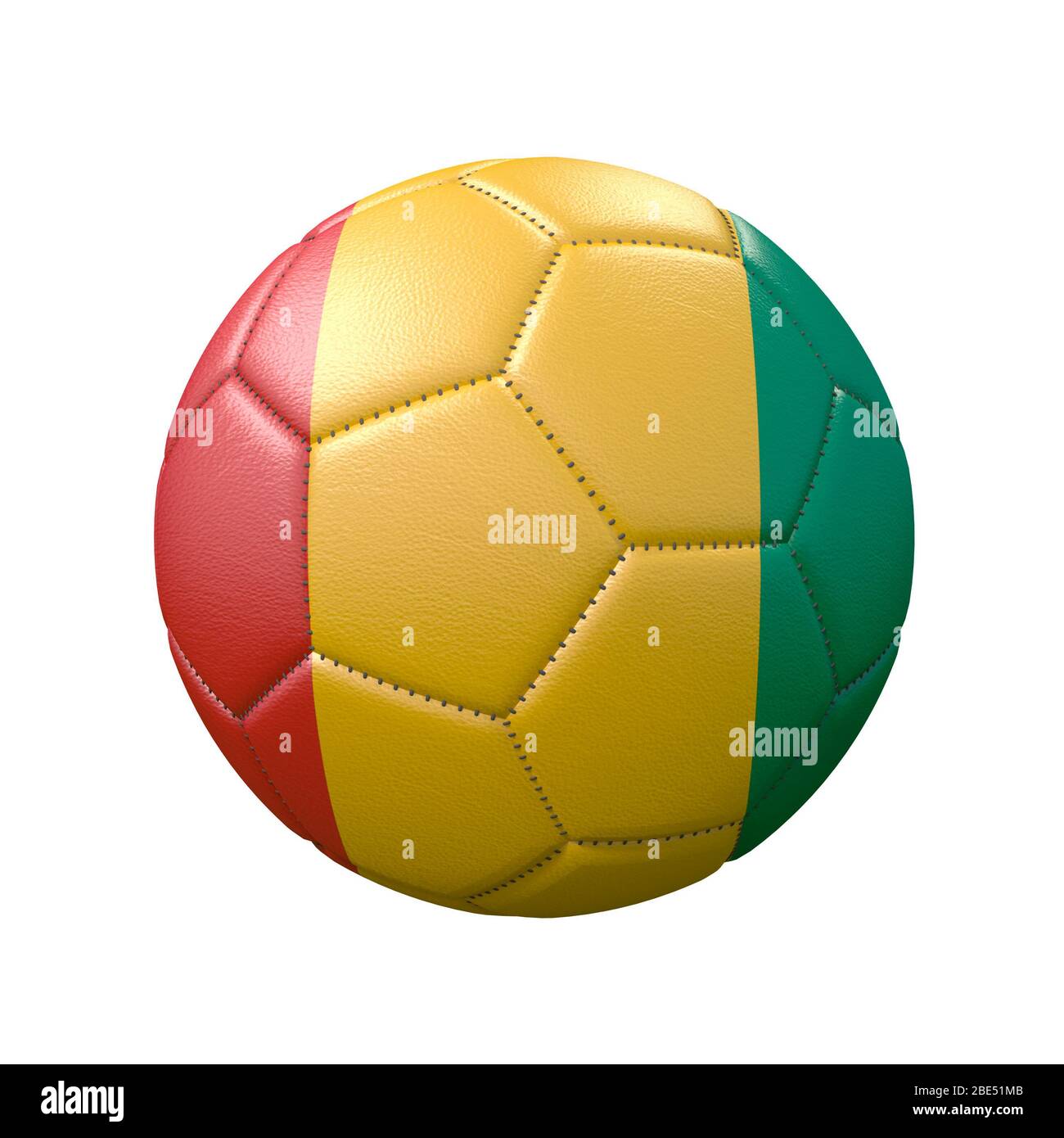 Soccer ball in flag colors isolated on white background. Guinea. 3D ...
