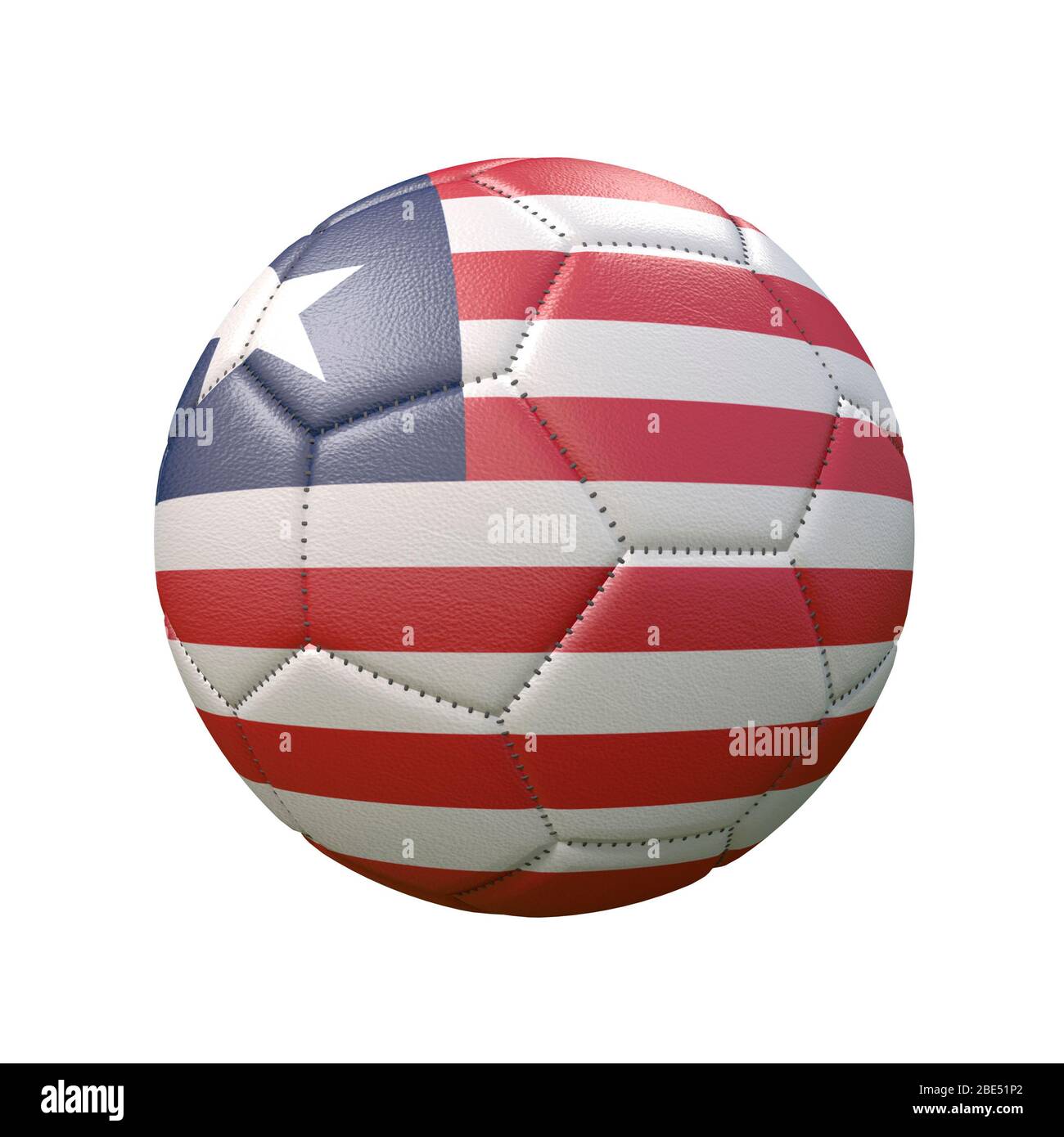 Soccer ball in flag colors isolated on white background. Liberia. 3D ...
