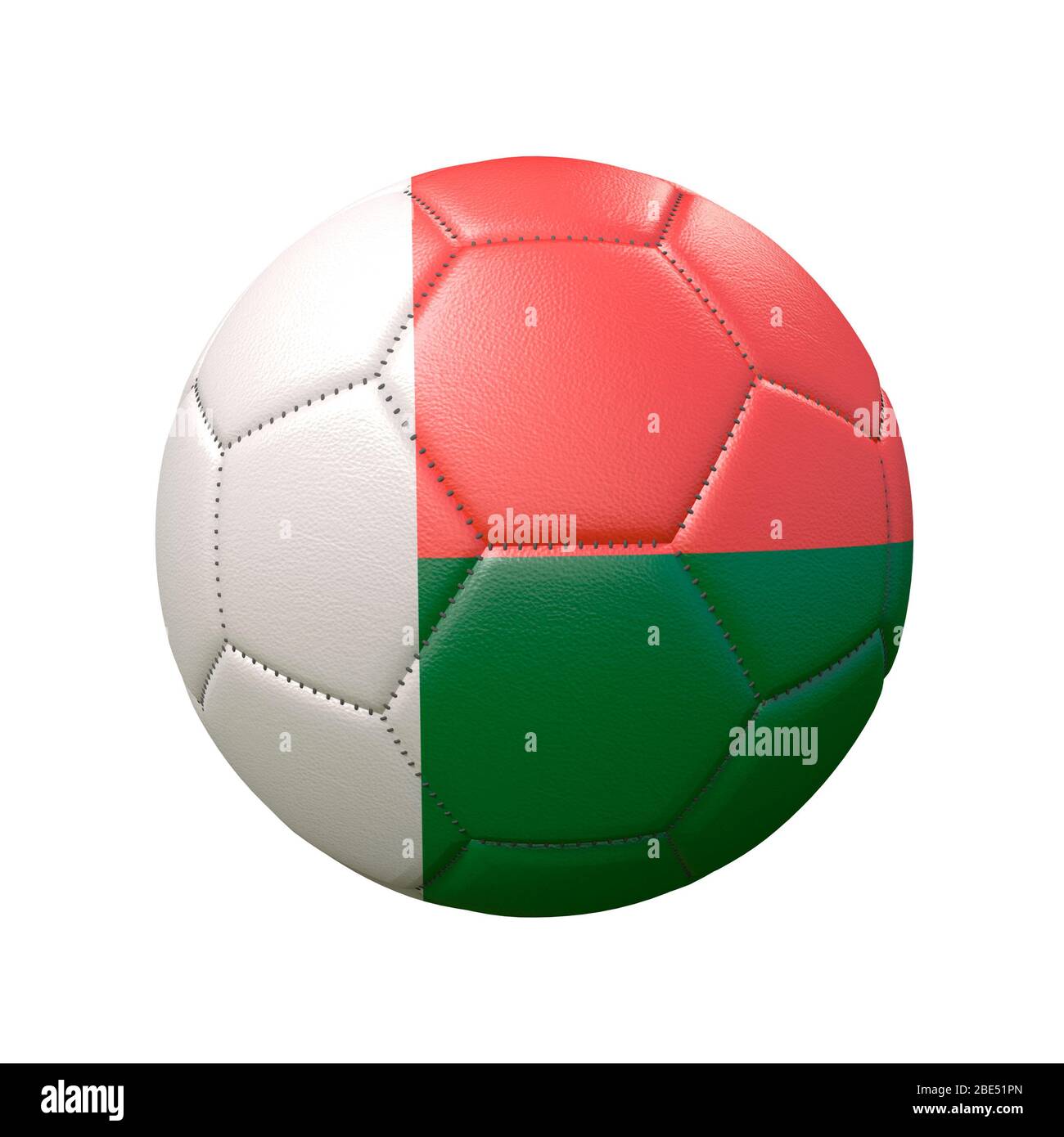 Soccer ball in flag colors isolated on white background. Madagascar. 3D ...