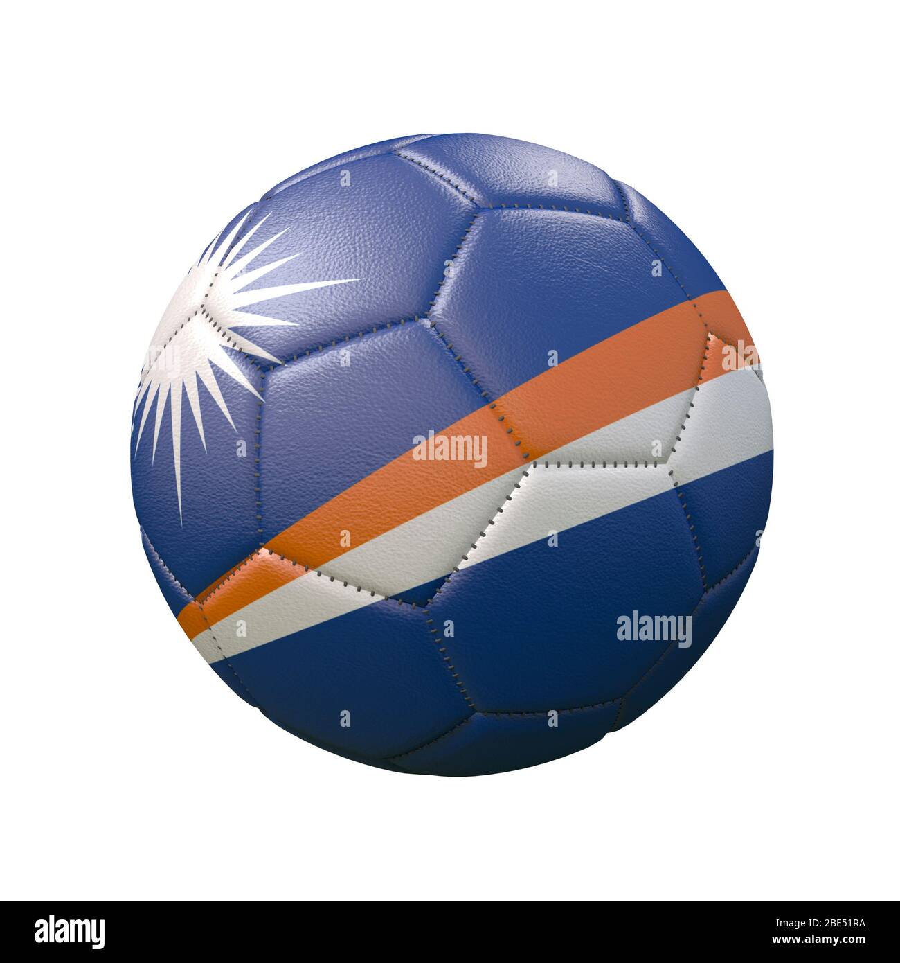 Soccer ball in flag colors isolated on white background. Marshall ...