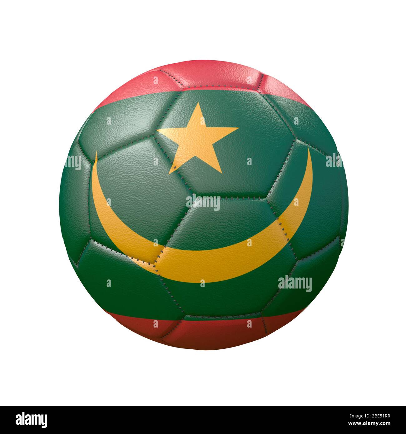 Soccer ball in flag colors isolated on white background. Mauritania. 3D ...