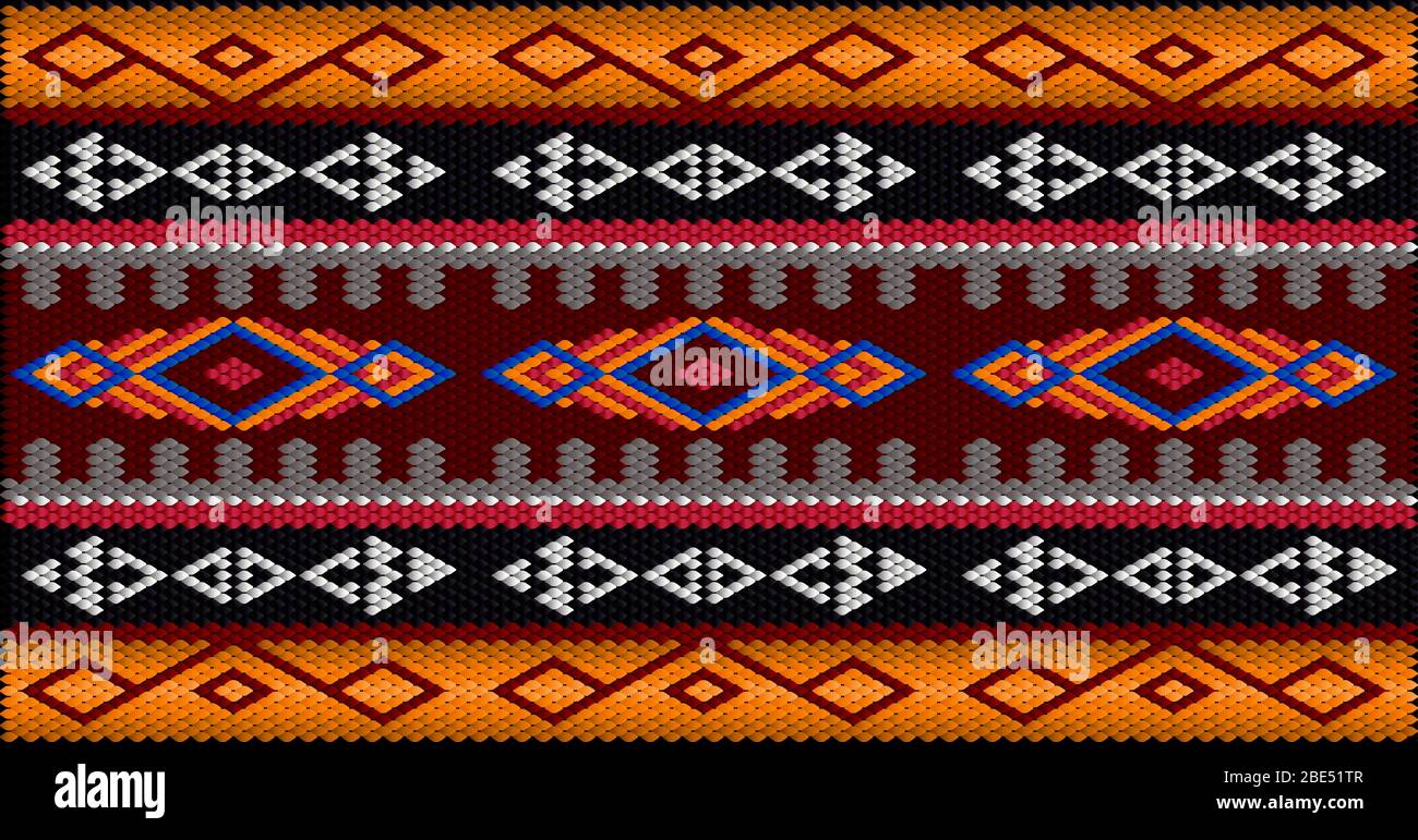 Woman looks embroidery on Stock Vector Images - Alamy