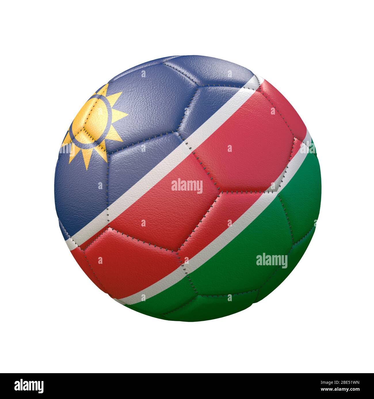 Soccer ball in flag colors isolated on white background. Namibia. 3D ...