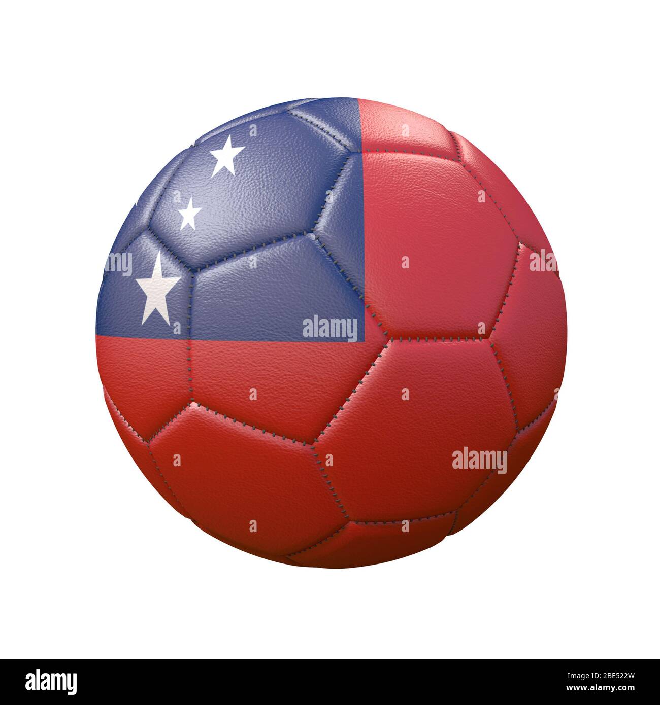 Soccer ball in flag colors isolated on white background. Samoa. 3D ...