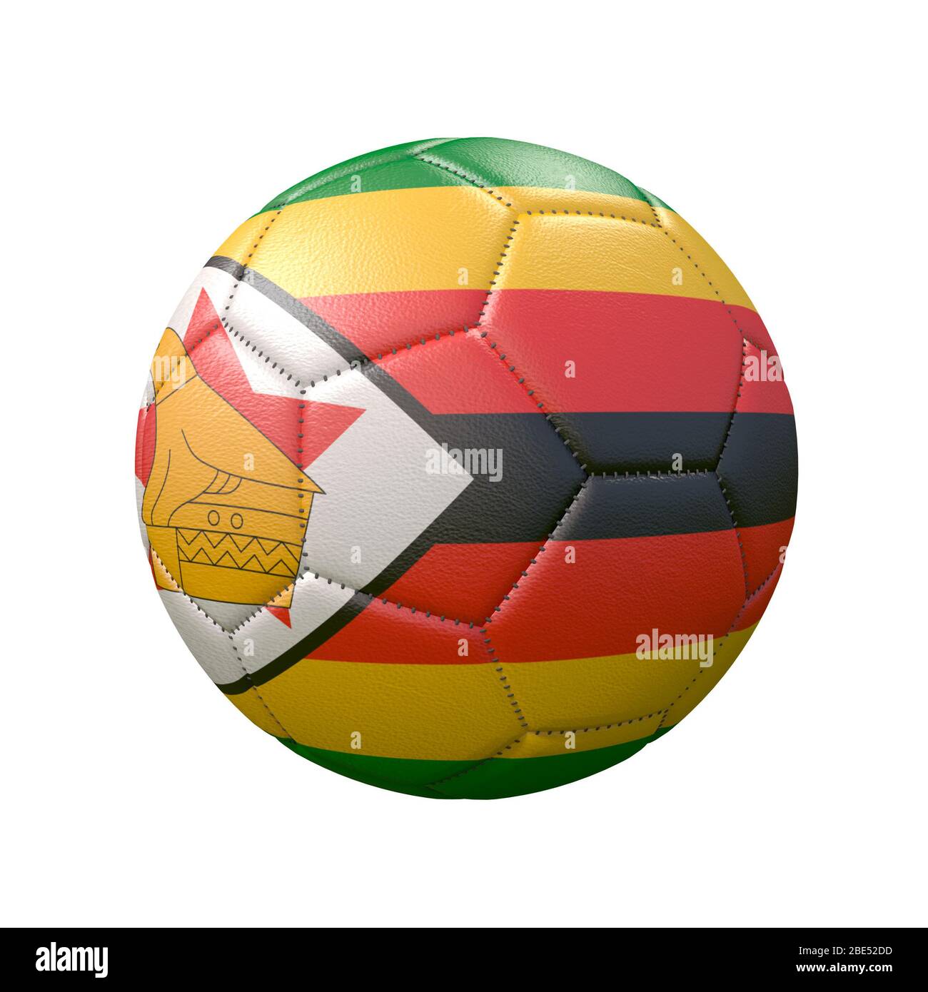 Soccer ball in flag colors isolated on white background. Zimbabwe. 3D ...
