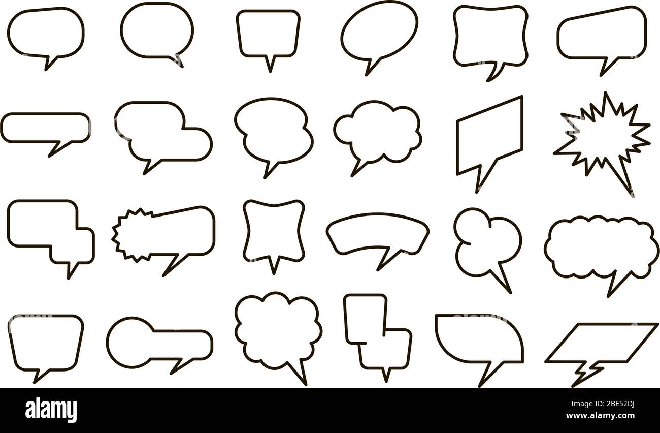 Bubble speech sticker. Empty thought balloons and text bubble stickers ...