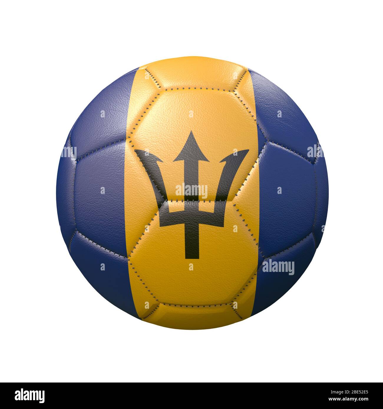 Soccer ball in flag colors isolated on white background. Barbados. 3D ...