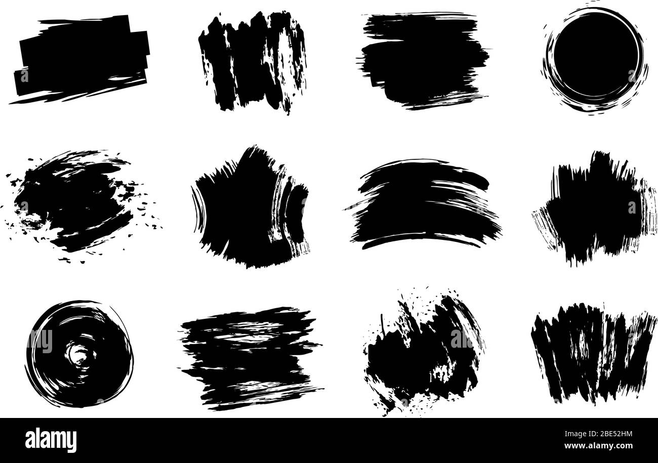 Graphic texture elements. Grunge stroke, artistic texture brush strokes ...