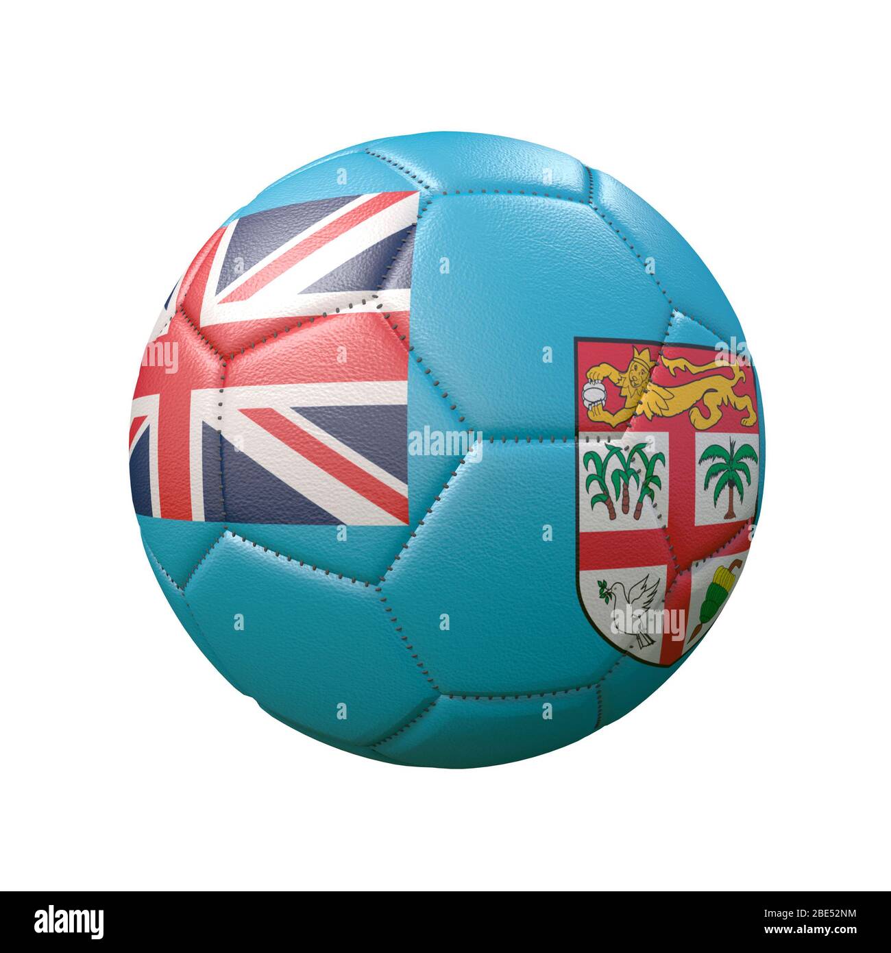 Soccer ball in flag colors isolated on white background. Fiji. 3D image ...