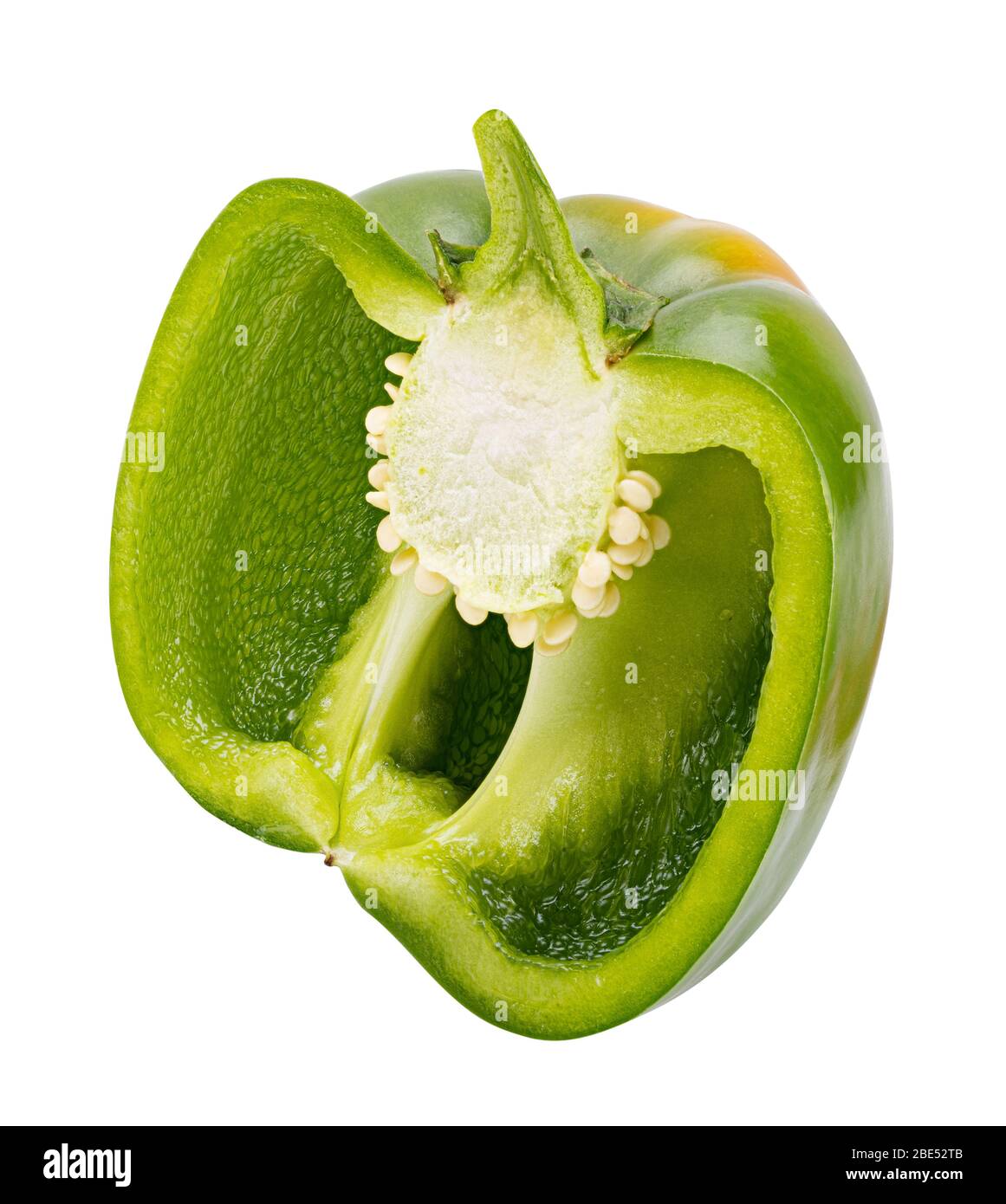 Half of green pepper isolated on white background Stock Photo - Alamy
